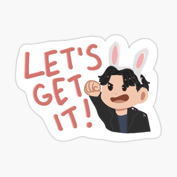"jungkook let's get it" Sticker for Sale by graphaxp | Redbubble
