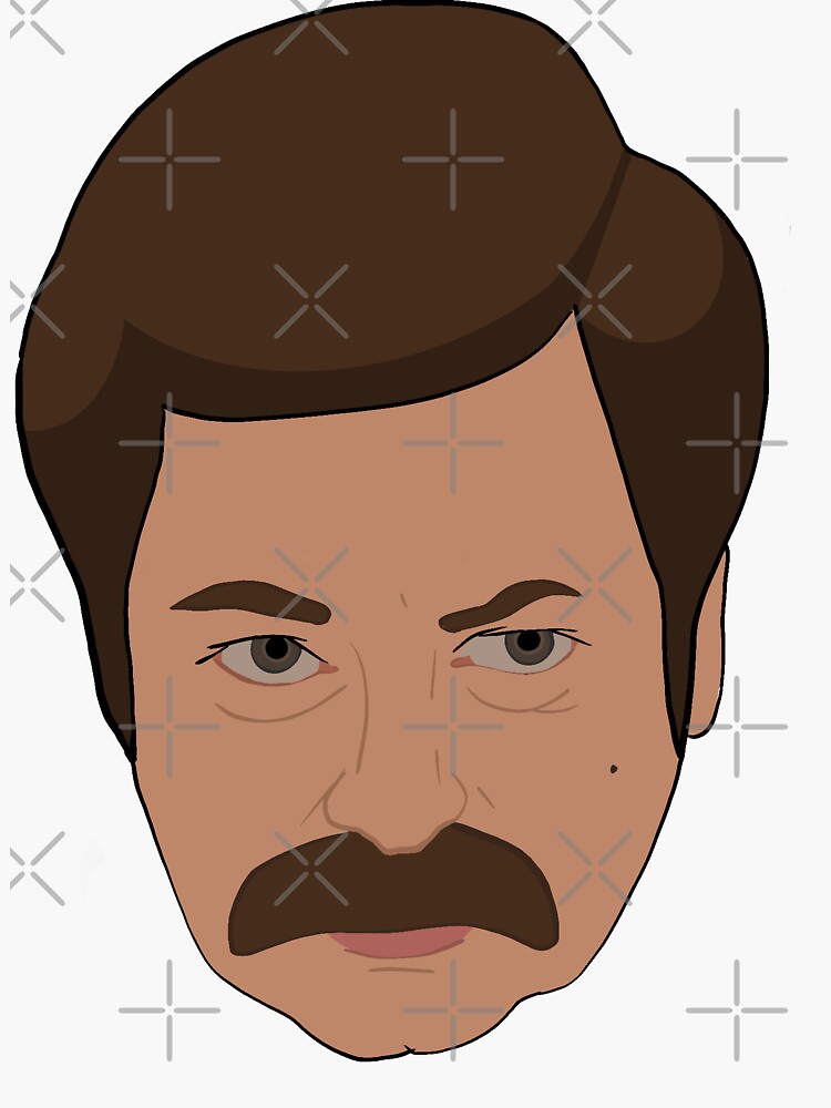 "Nick Offerman’s Face" Sticker by Aurabrein | Redbubble