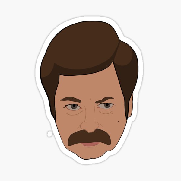"Nick Offerman’s Face" Sticker by Aurabrein | Redbubble