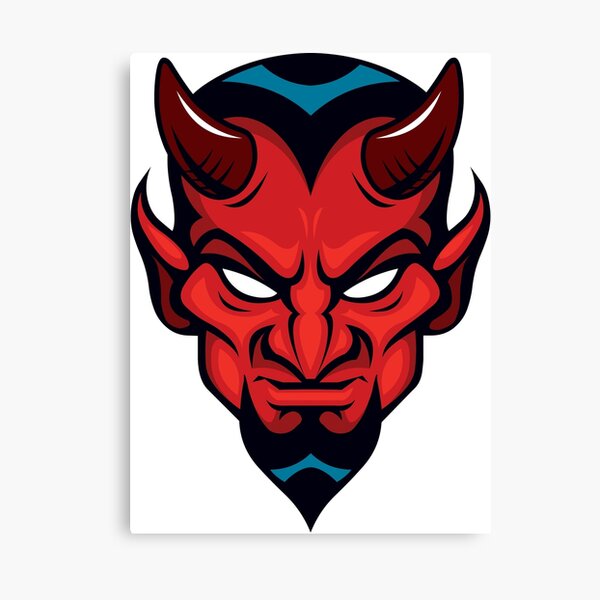 "Red Devil Head" Canvas Print for Sale by Fitzillo | Redbubble