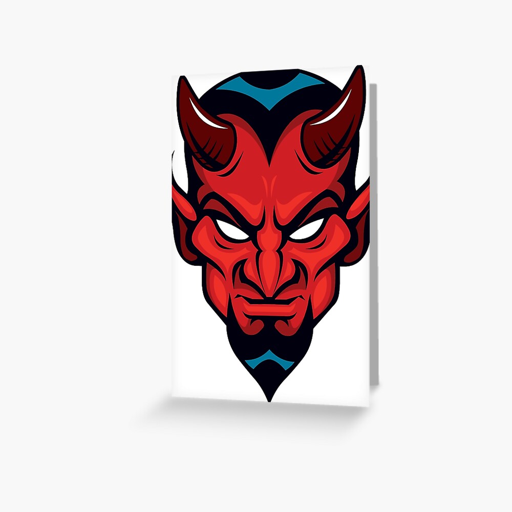 "Red Devil Head" Greeting Card by Fitzillo | Redbubble