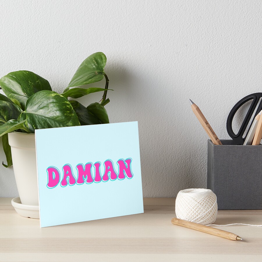 "DAMIAN Cute Custom Name Design - Kawaii DAMIAN Name" Art Board Print ...