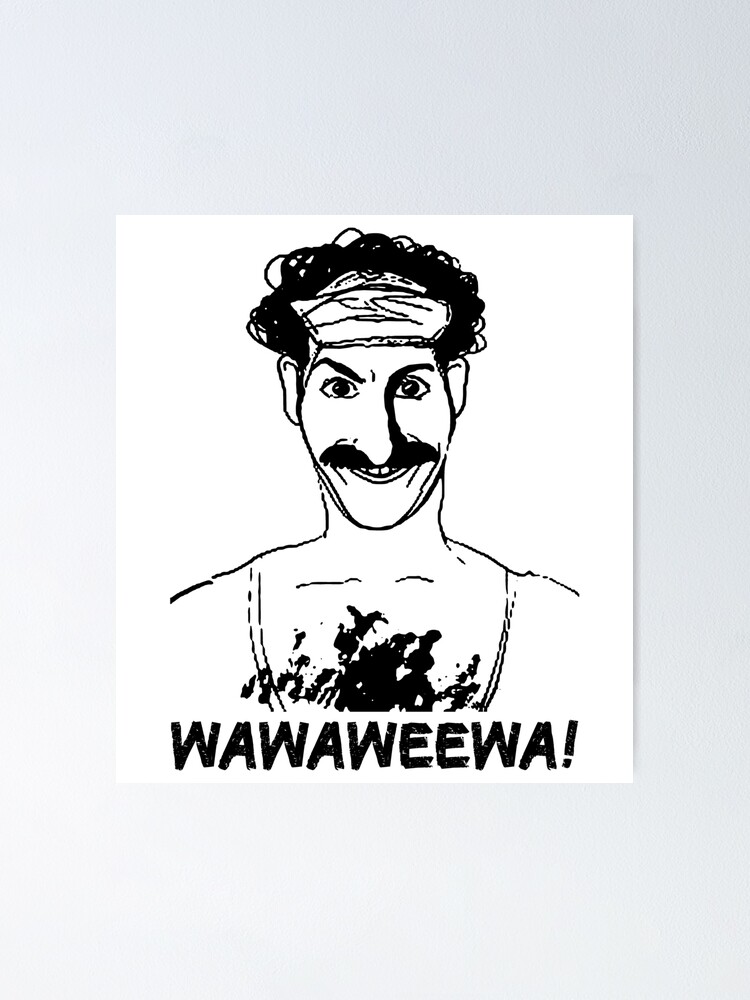 "Borat smile the face character art" Poster for Sale by SkinnerBush ...
