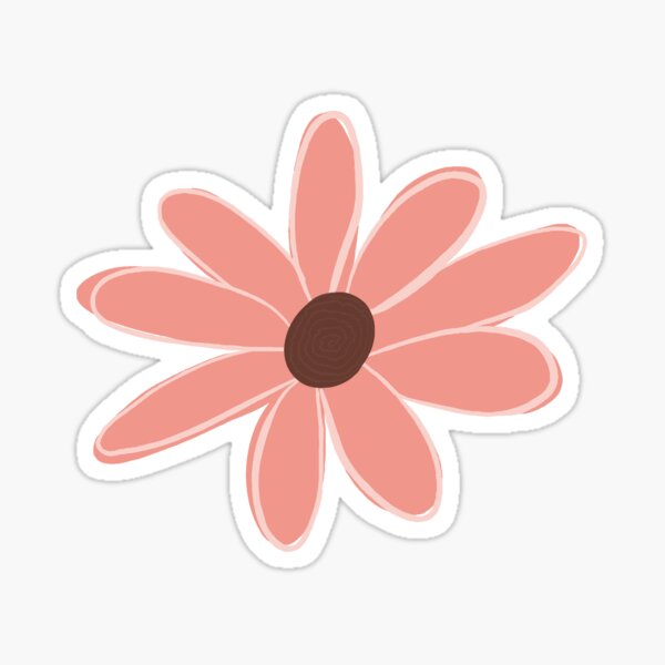 "Pink wild flower doodle" Sticker by Olitvia | Redbubble