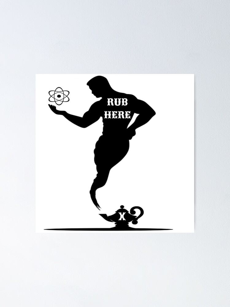 "MUSCULAR GENIE - RUB HERE" Poster by MrCreativeArts | Redbubble