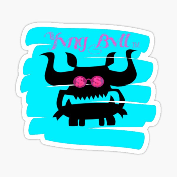 "Yvng Bvll By MerchMunsters" Sticker for Sale by MerchMunsters | Redbubble