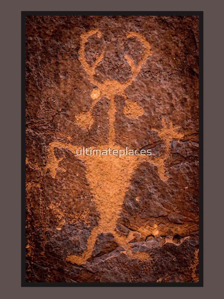 "Moab Man Petroglyph Portrait - Utah" T-shirt for Sale by ...