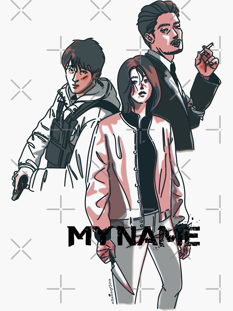 "K-Drama My Name,Choi Mujin,Yoon Jiwoo,Pildo" Sticker for Sale by ...