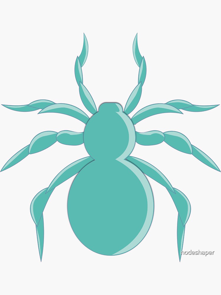 "Cyan Spider Art Illustration" Sticker by nodeshaper | Redbubble