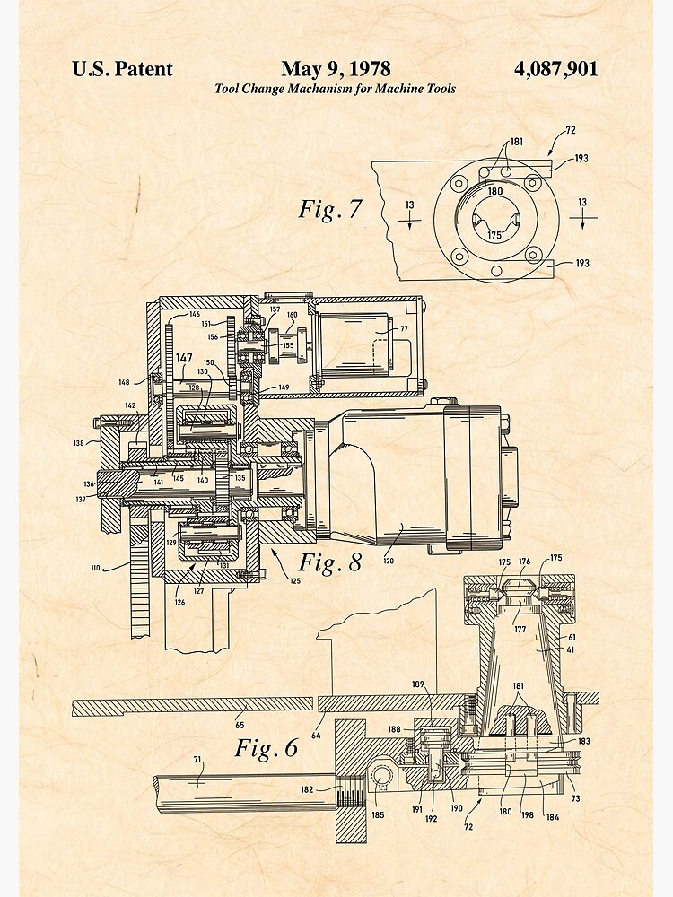 "1978 Old Vintage Tool Change Mechanism for Machine Tools Patent ...