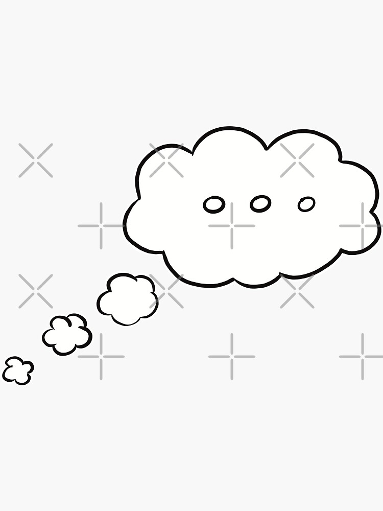 "Thinking cloud with dots" Sticker for Sale by byronaldo | Redbubble