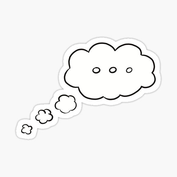 "Thinking cloud with dots" Sticker for Sale by byronaldo | Redbubble