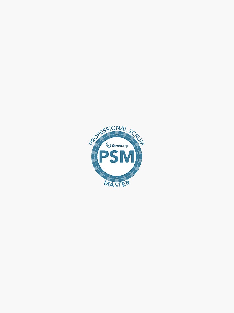 "PSM - Scrum Master" Sticker for Sale by motivatedGeek | Redbubble