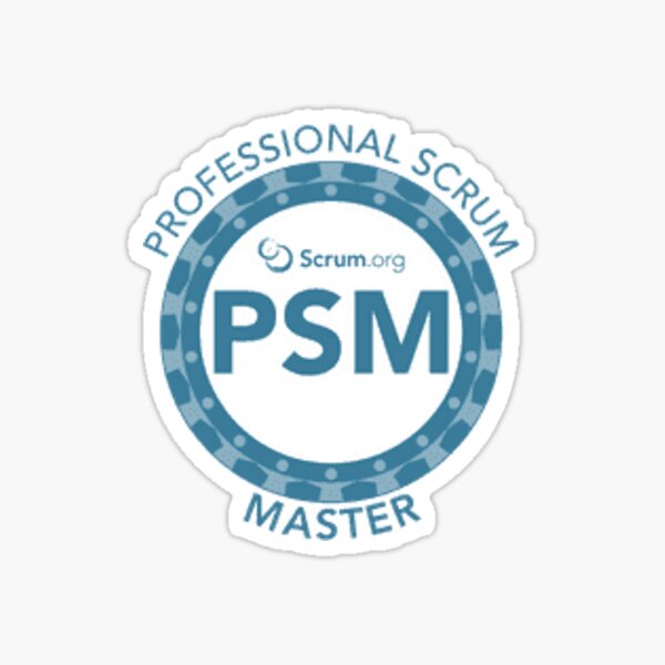 "PSM - Scrum Master" Sticker for Sale by motivatedGeek | Redbubble