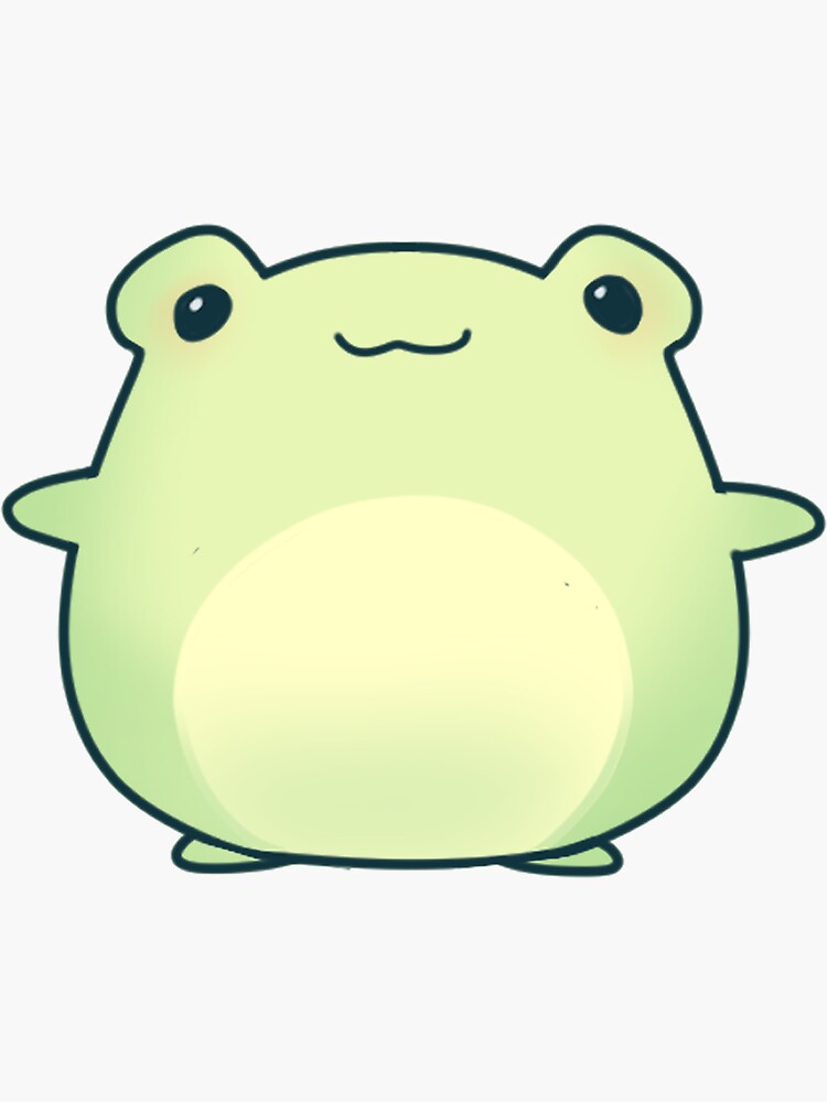 "Green Smiling T-Pose Frog Sticker" Sticker for Sale by AsahiDucky ...