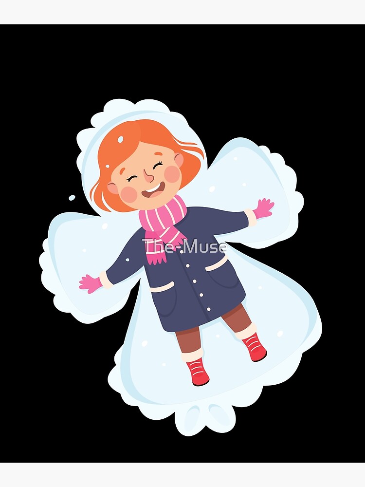 "Happy Cute Girl Making Snow Angel " Poster for Sale by The-Muse ...