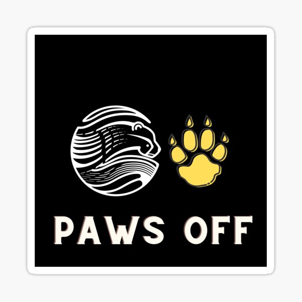 "Paws Off!" Sticker by faxilas7 | Redbubble