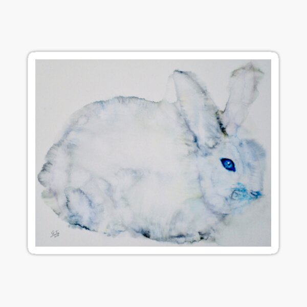"BLUE EYES RABBIT" Sticker for Sale by levantux | Redbubble