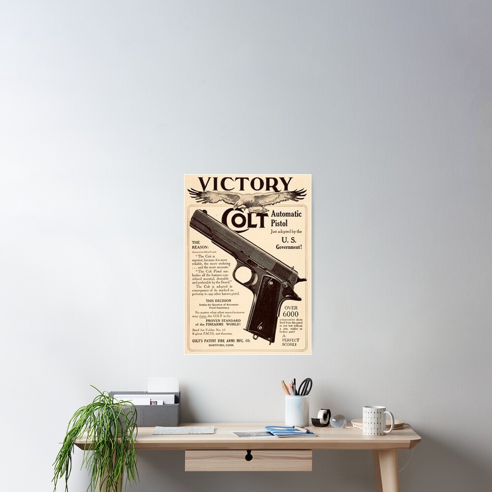 "colt pistol 1911 poster" Poster for Sale by iconic-arts | Redbubble