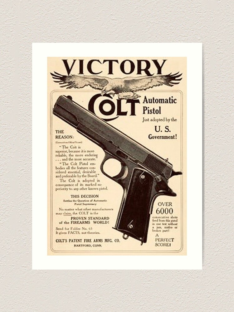 "colt pistol 1911 poster" Art Print for Sale by iconic-arts | Redbubble