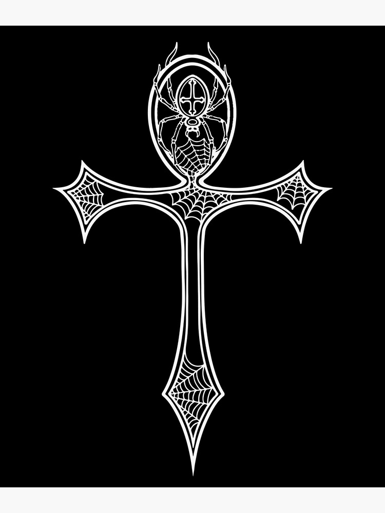 "Cross Spider in Egyptian and Gothic Symbol Ankh Goth" Poster by ...