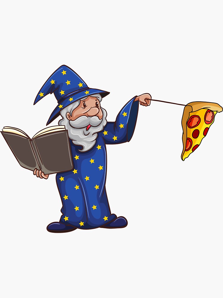 "Pizza Wizard" Sticker by elegantlook | Redbubble