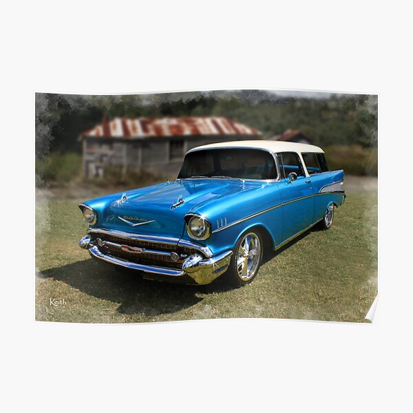 "57 Chevy Wagon" Poster by cars | Redbubble