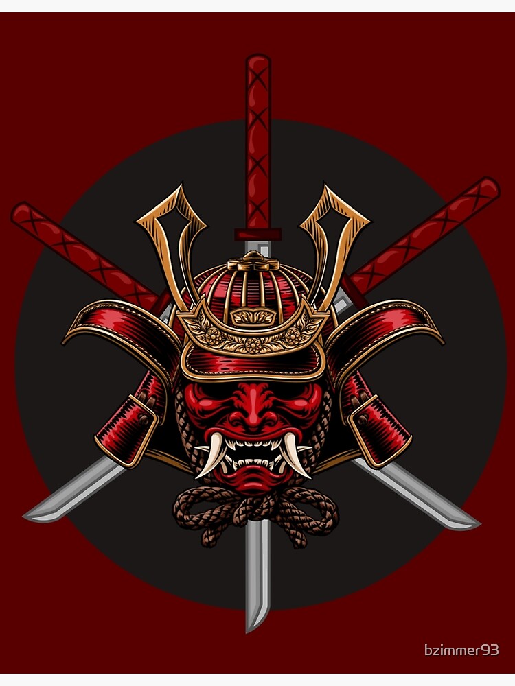 "Oni Samurai Mask With Fangs" Poster for Sale by bzimmer93 | Redbubble