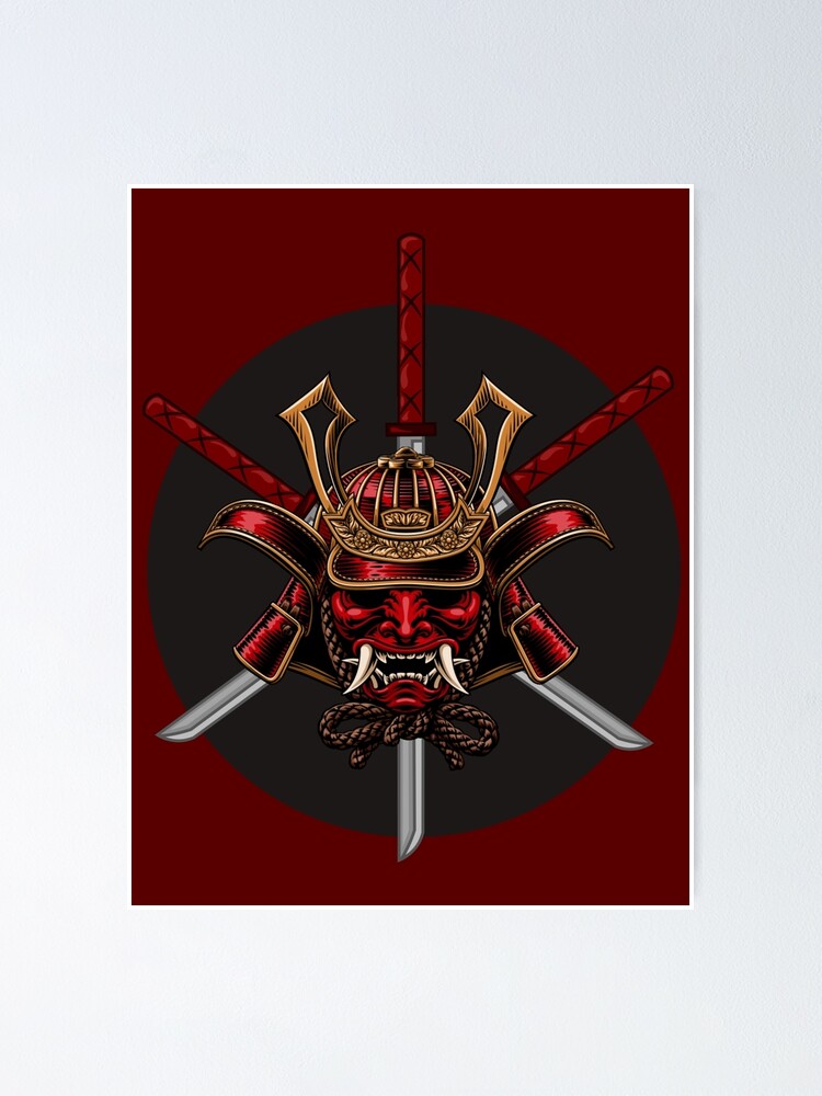 "Oni Samurai Mask With Fangs" Poster for Sale by bzimmer93 | Redbubble