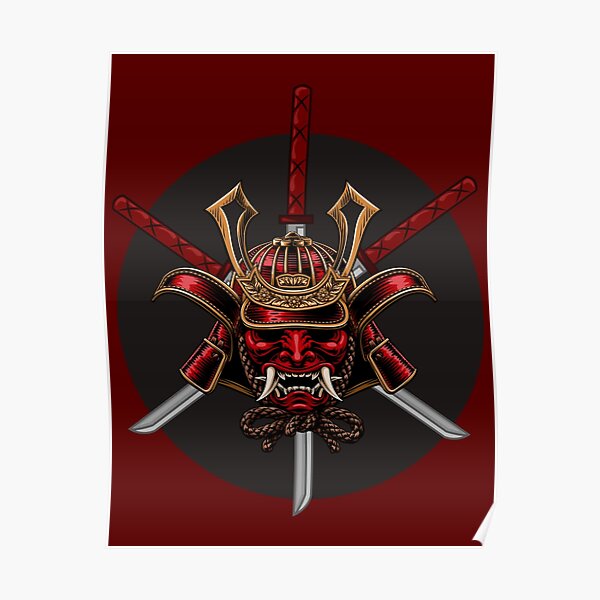"Oni Samurai Mask With Fangs" Poster for Sale by bzimmer93 | Redbubble