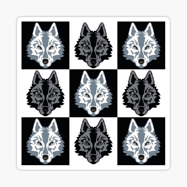"Wolf Black and White" Sticker for Sale by Kostart | Redbubble