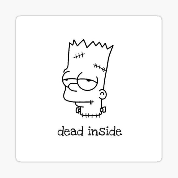 "Simpsons Dead Inside " Sticker for Sale by Trixxy-Haxxy | Redbubble