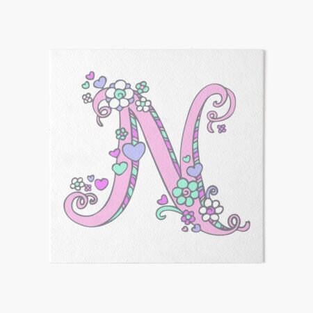 "Letter N drawing doodle monogram art" Art Board Print for Sale by ...