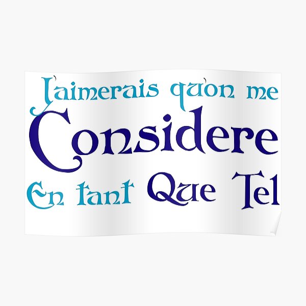 "En tant que tel" Poster for Sale by FillorianQueen | Redbubble