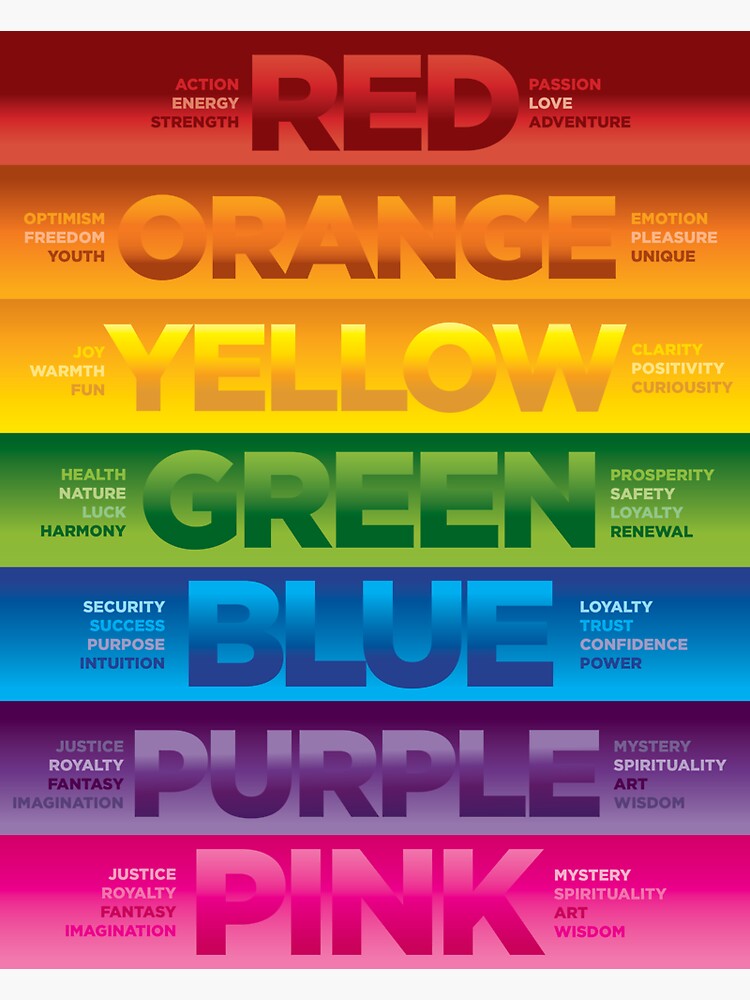 "Color Meanings – The Power and Symbolism of Colors" Sticker for Sale ...