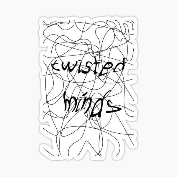 "Twisted Minds Line Art" Sticker for Sale by andrei49387 | Redbubble
