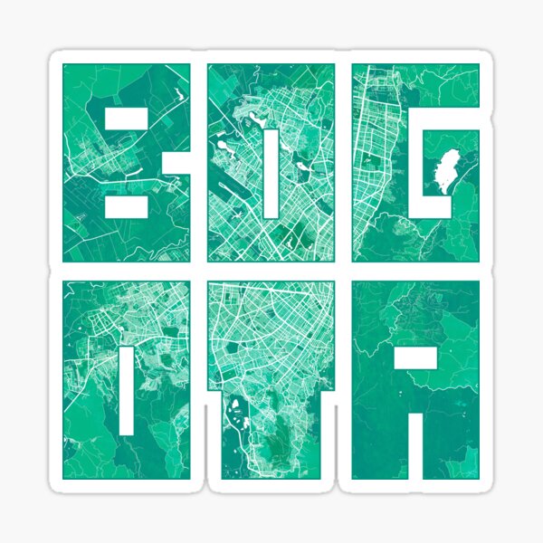 "Bogota City Map of Colombia - Watercolor" Sticker by deMAP | Redbubble