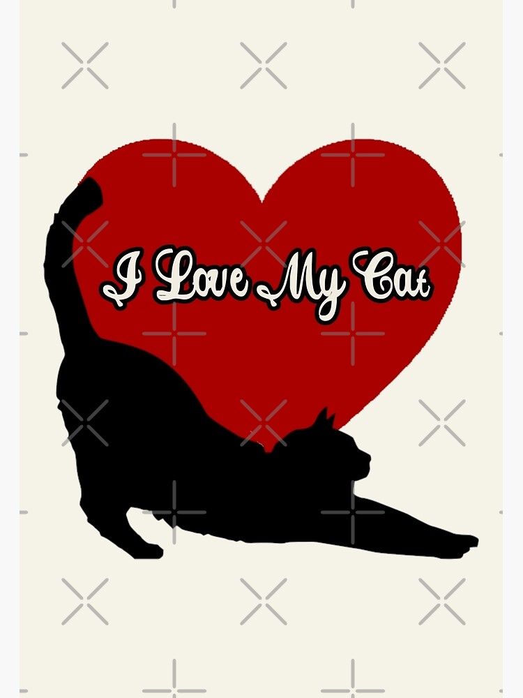 Póster «Amo a mi gato, diseño encantador del corazón y del gato del ...