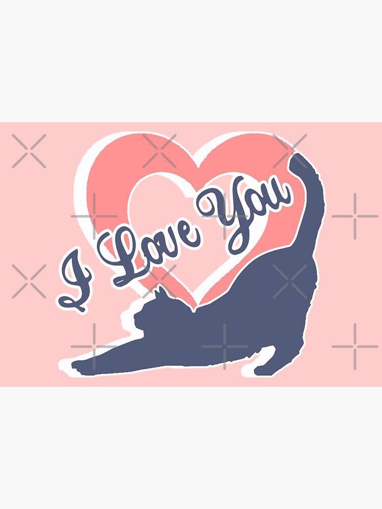 Lámina fotográfica «Te amo, mi gato, diseño encantador del corazón y ...