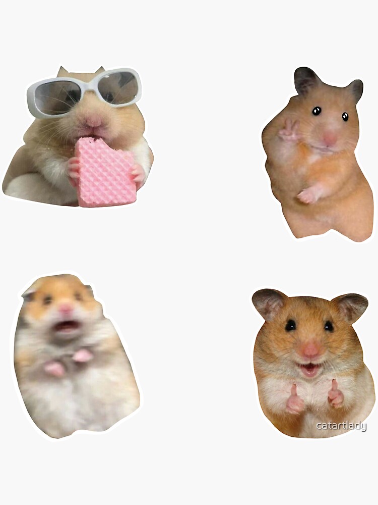 "peace sign and screaming hamster sticker pack" Sticker by catartlady ...