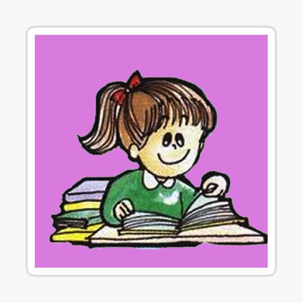 "Girl Study Hard Digital Art" Sticker for Sale by belleo234 | Redbubble