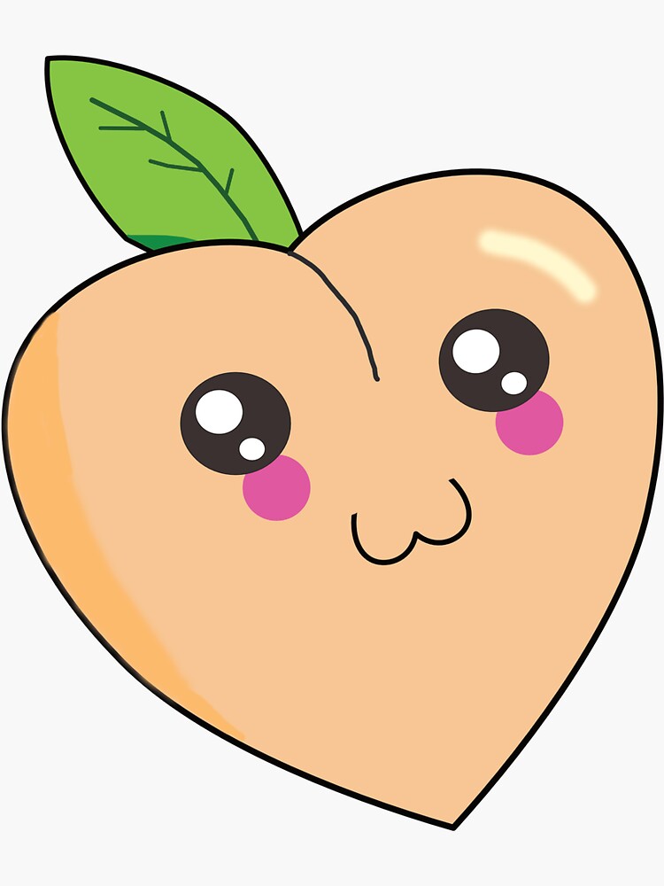 "Kawaii Peach Cute Peach" Sticker for Sale by The-T-For-Ts | Redbubble