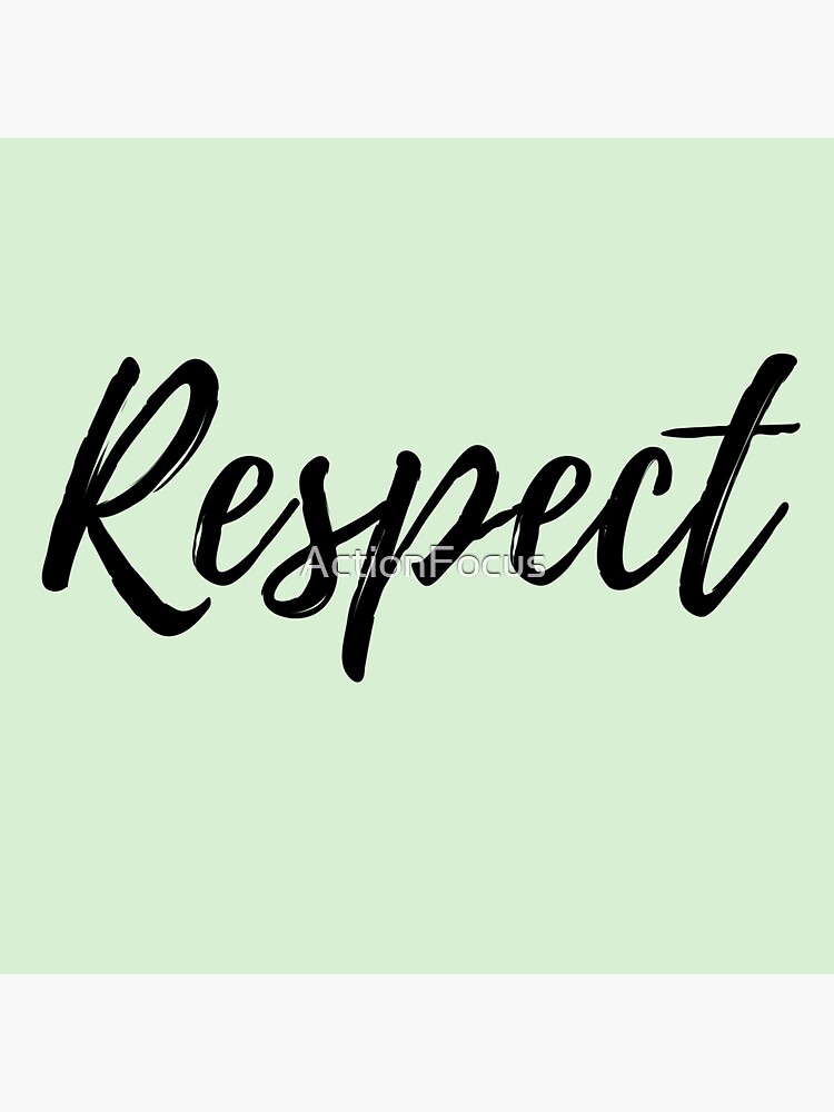 "Respect - Green Background " Sticker for Sale by ActionFocus | Redbubble