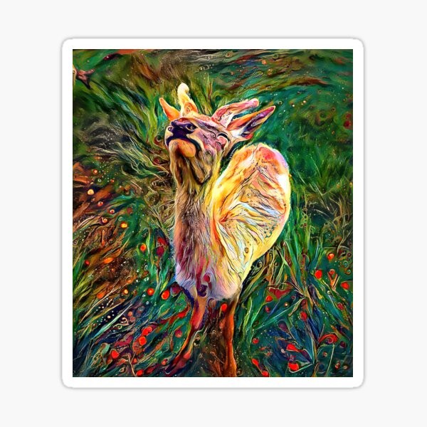 "Trippy Deer HAF" Sticker for Sale by PlacidHinds | Redbubble