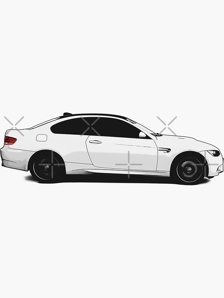 "E92 on the move - Side view" Sticker by ApexFibers | Redbubble
