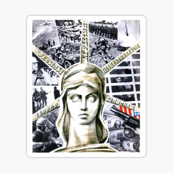"American Terror Statue Of Liberty Agitprop Poster" Sticker for Sale by ...