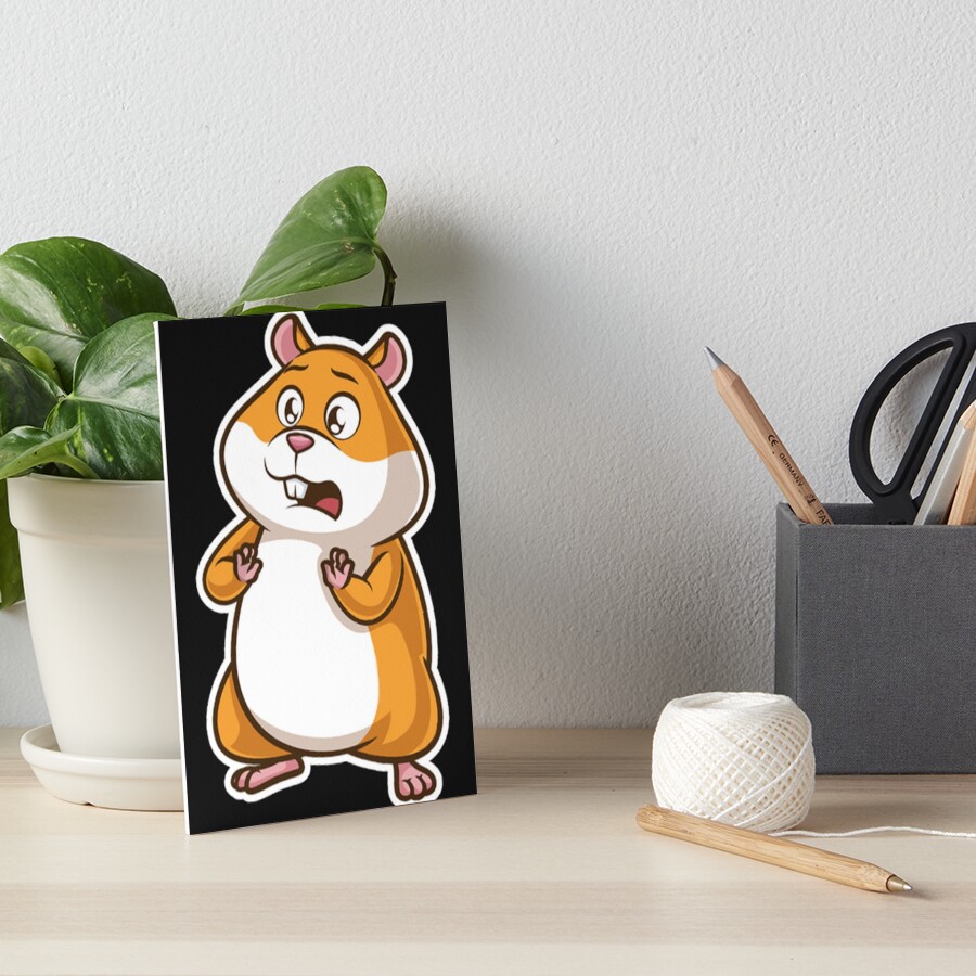 "Scared Hamster Meme" Art Board Print by hutamue | Redbubble