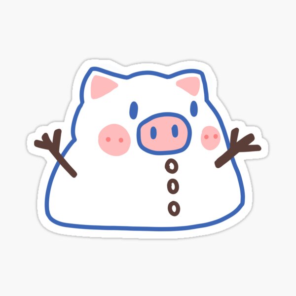 "piggy snowman" Sticker for Sale by ArtisanValley | Redbubble