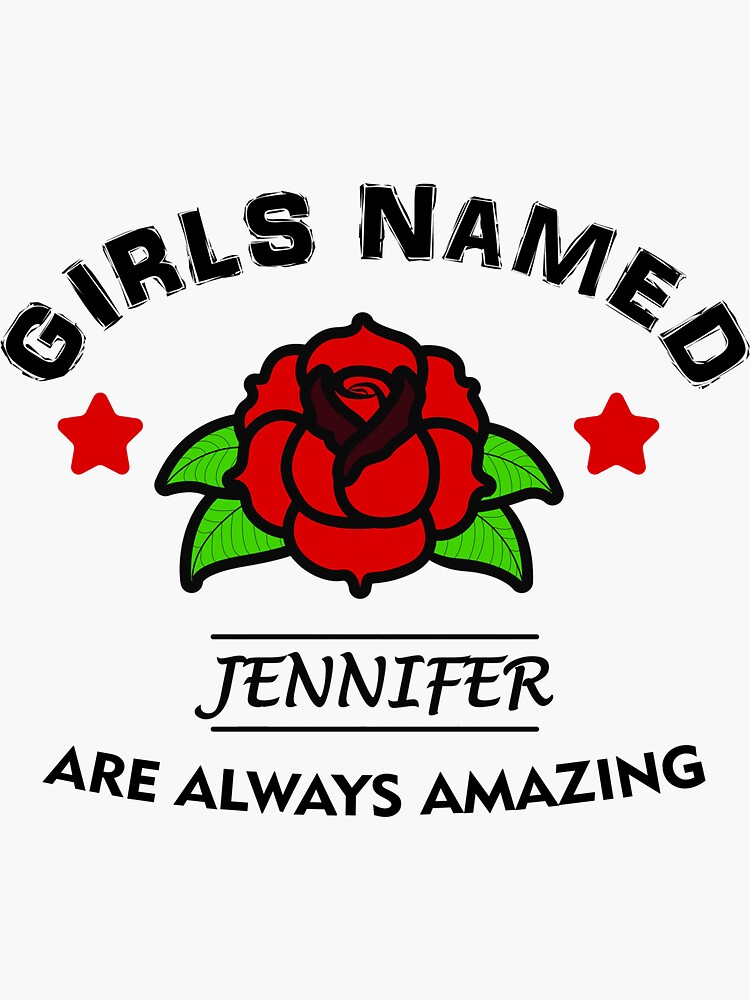 "Custom floral art for people named Jennifer" Sticker for Sale by ...