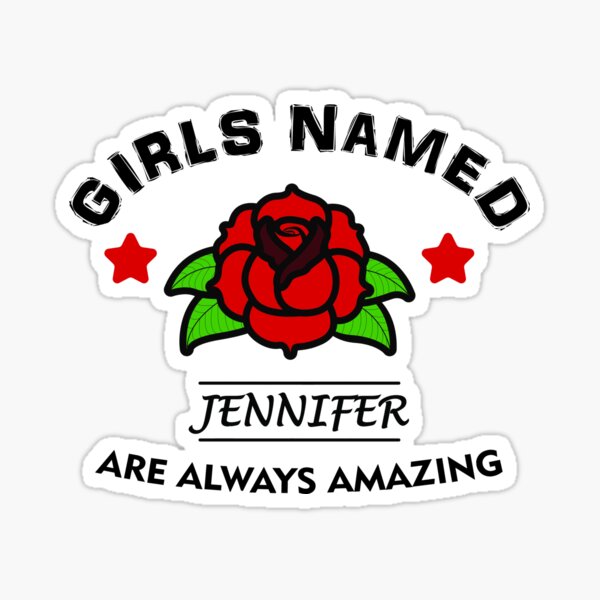 "Custom floral art for people named Jennifer" Sticker for Sale by ...